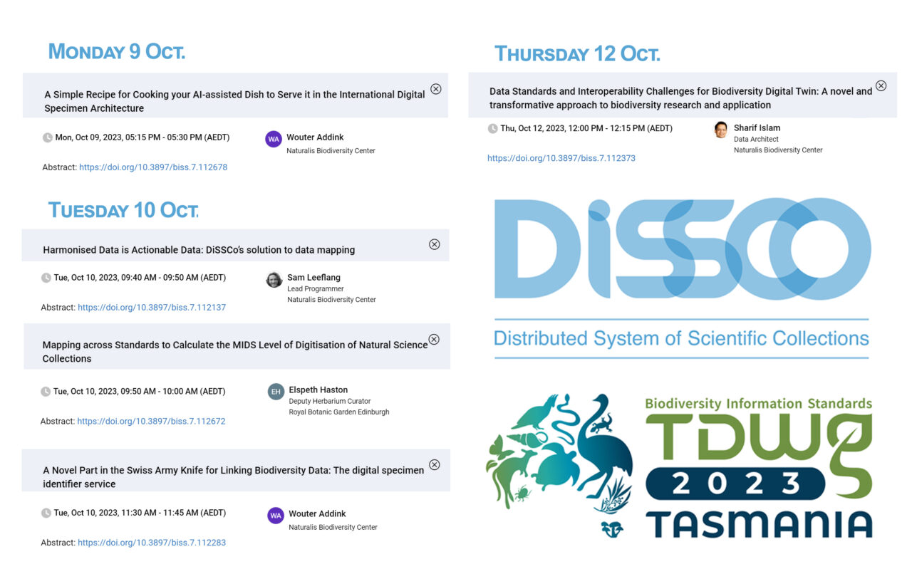 Cooking, maps and Swiss army knives: DiSSCo at TDWG2023 - DiSSCo